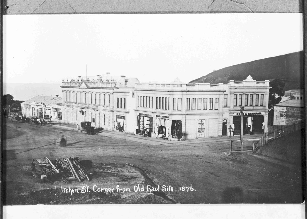 Itchen St. Corner from Old Gaol Site. 1876 - Culture Waitaki