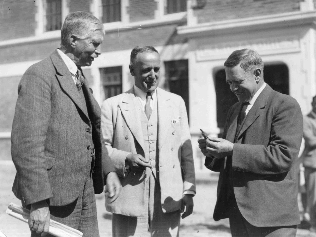 Frank Milner, Rector of Waitaki Boys High School with two Canterbury ...
