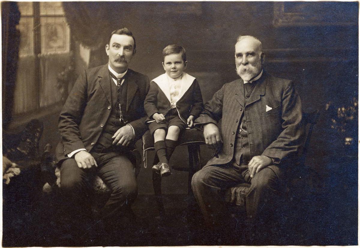 Three generations of James Falconer. - Culture Waitaki